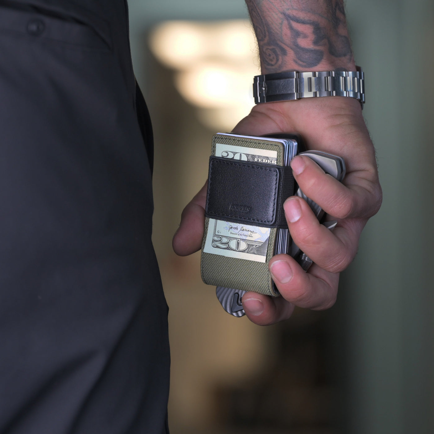 PROOF Wallet | The Operator | Olive Drab Ballistic Nylon & Matte Black
